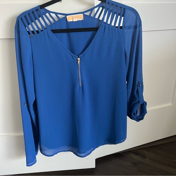 lost april | Tops | Beautiful Blue Lost April Blouse | Poshmark